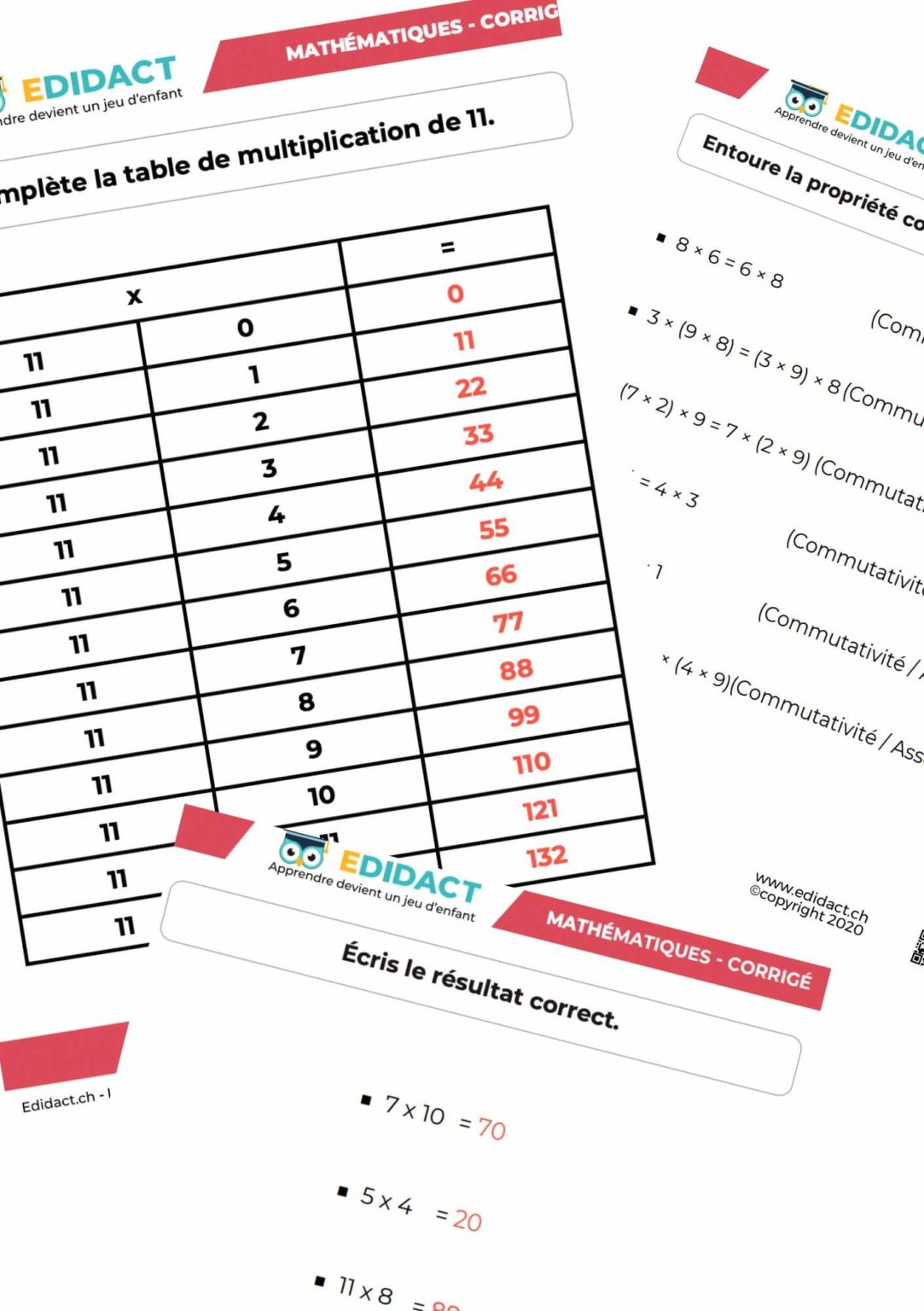 Exercices de Multiplication en Ligne - Fiches PDF, Tables & Jeux - Edidact